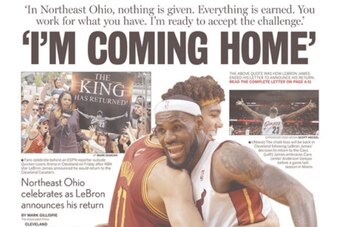 Newspaper Front Pages Get Blown out for LeBron's Return to Cavs, Except ...