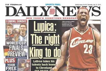 Newspaper Front Pages Get Blown out for LeBron's Return to Cavs, Except ...