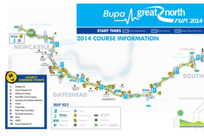 Great North Run 2014: Date, Route, Course Map, Times, Event Details ...