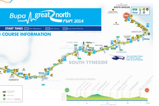 Great North Run 2014: Date, Route, Course Map, Times, Event Details ...