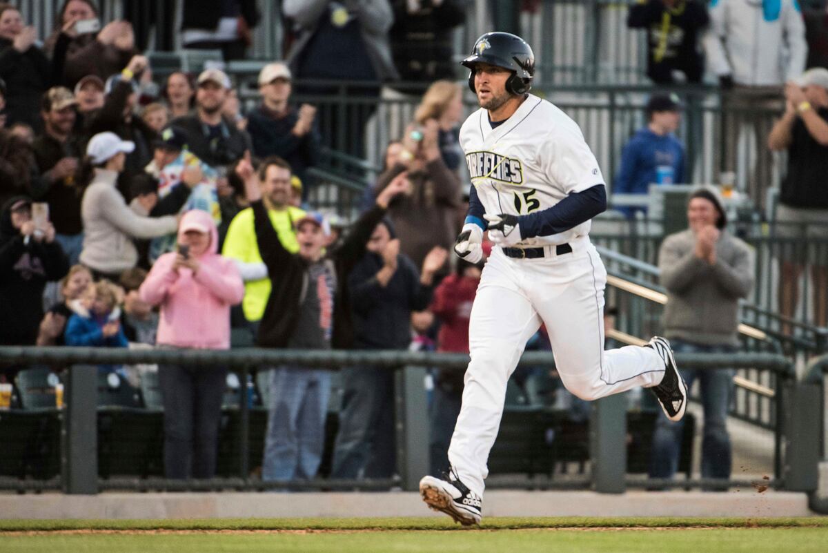 Twitter Reacts to Tim Tebow Hitting a Home Run in First Minor League At ...