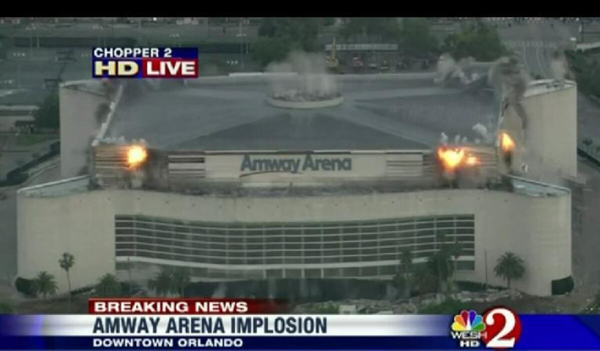 Amway Arena Implosion Video: Watch Orlando Magic's Former Home Crumble ...