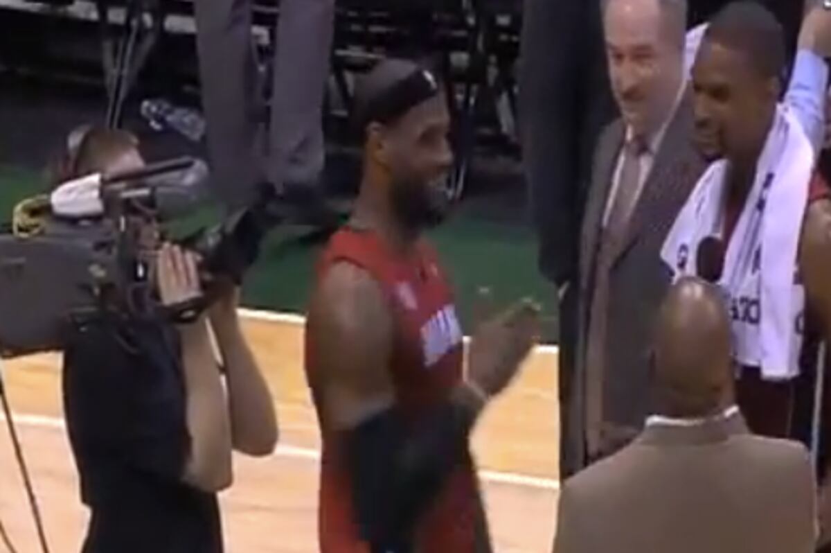 Watch LeBron James Videobomb Chris Bosh's Postgame Interview | News, Scores, Highlights, Stats ...