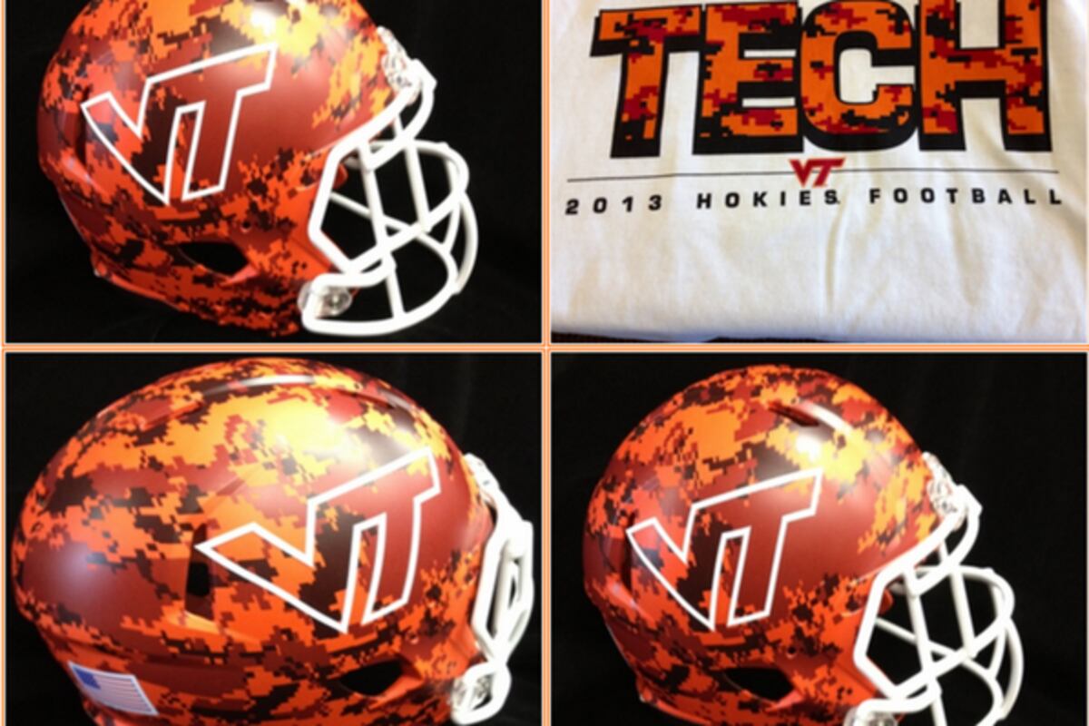 Virginia Tech Unveils Camo Helmets for Military Appreciation Game vs ...