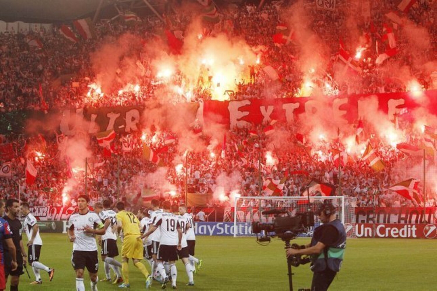 Polish Soccer Fans Set off Fire in the Stands to Protest a UEFA ...