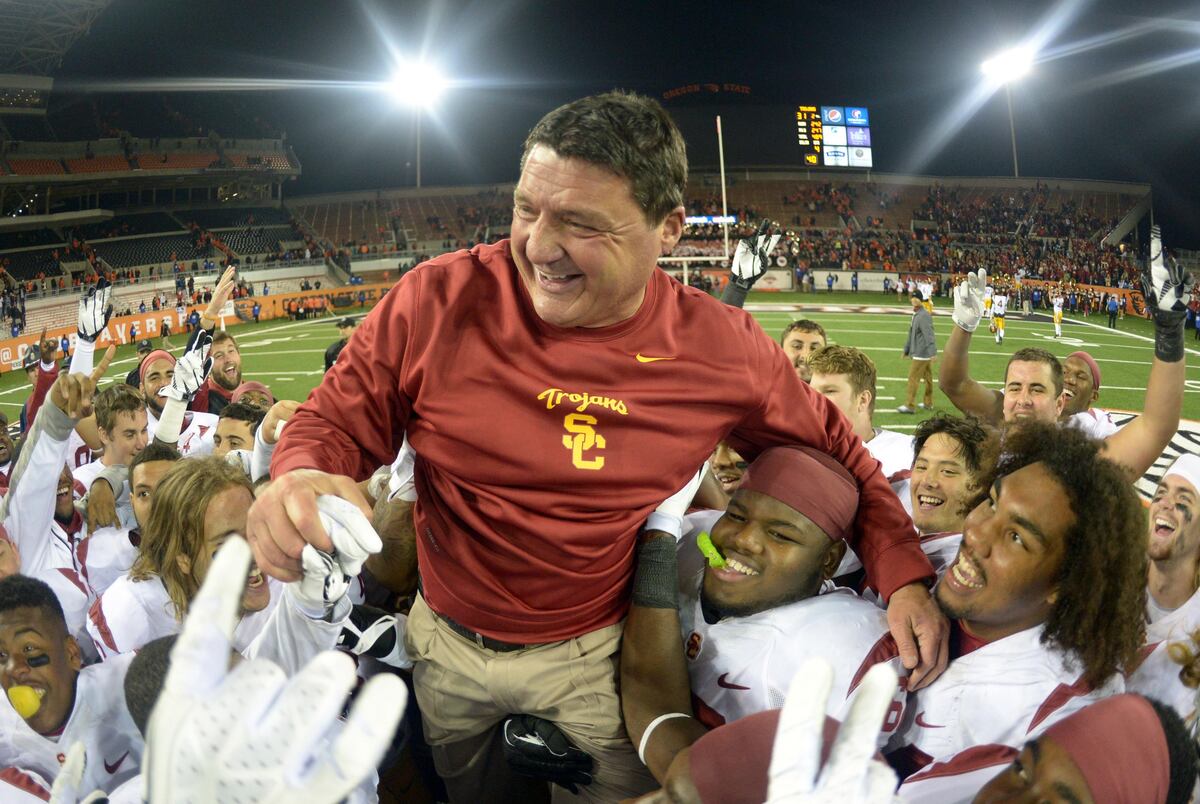 Would Wins over Stanford, UCLA Land Ed Orgeron the USC Job Long Term? | News, Scores, Highlights ...