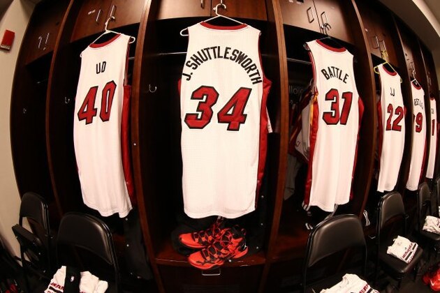 Miami Heat and Brooklyn Nets Display Nickname Jerseys in Locker Rooms