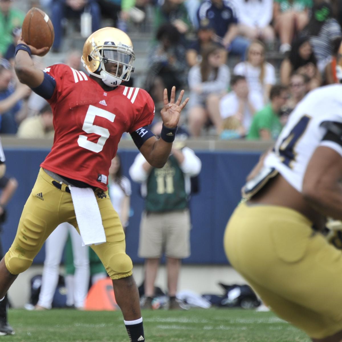 Notre Dame 2014 Quarterback Fall Practice Preview: Depth Chart and ...