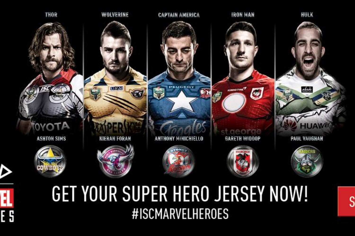 NRL Teams Get Marvel Superhero Kits for Weekend of Fixtures | Bleacher ...