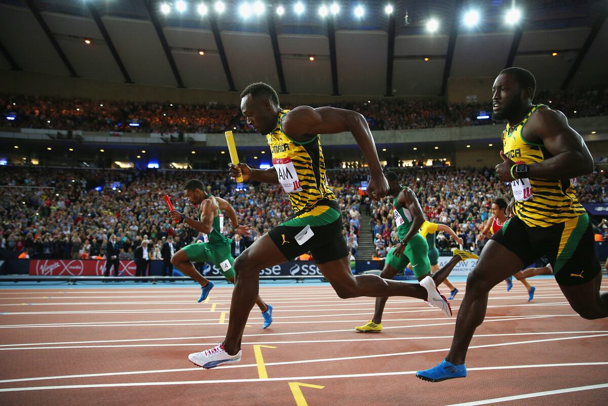 Usain Bolt, Jamaica Place 1st in Commonwealth Games Men's 4X100 Relay ...
