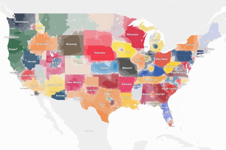 The New York Times Reveals College Football Fan Map | Bleacher Report