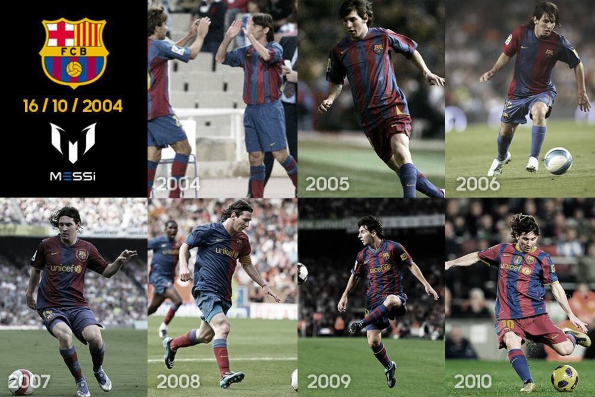 Messi Posts Picture of Every Year at Barcelona to Celebrate 10th ...
