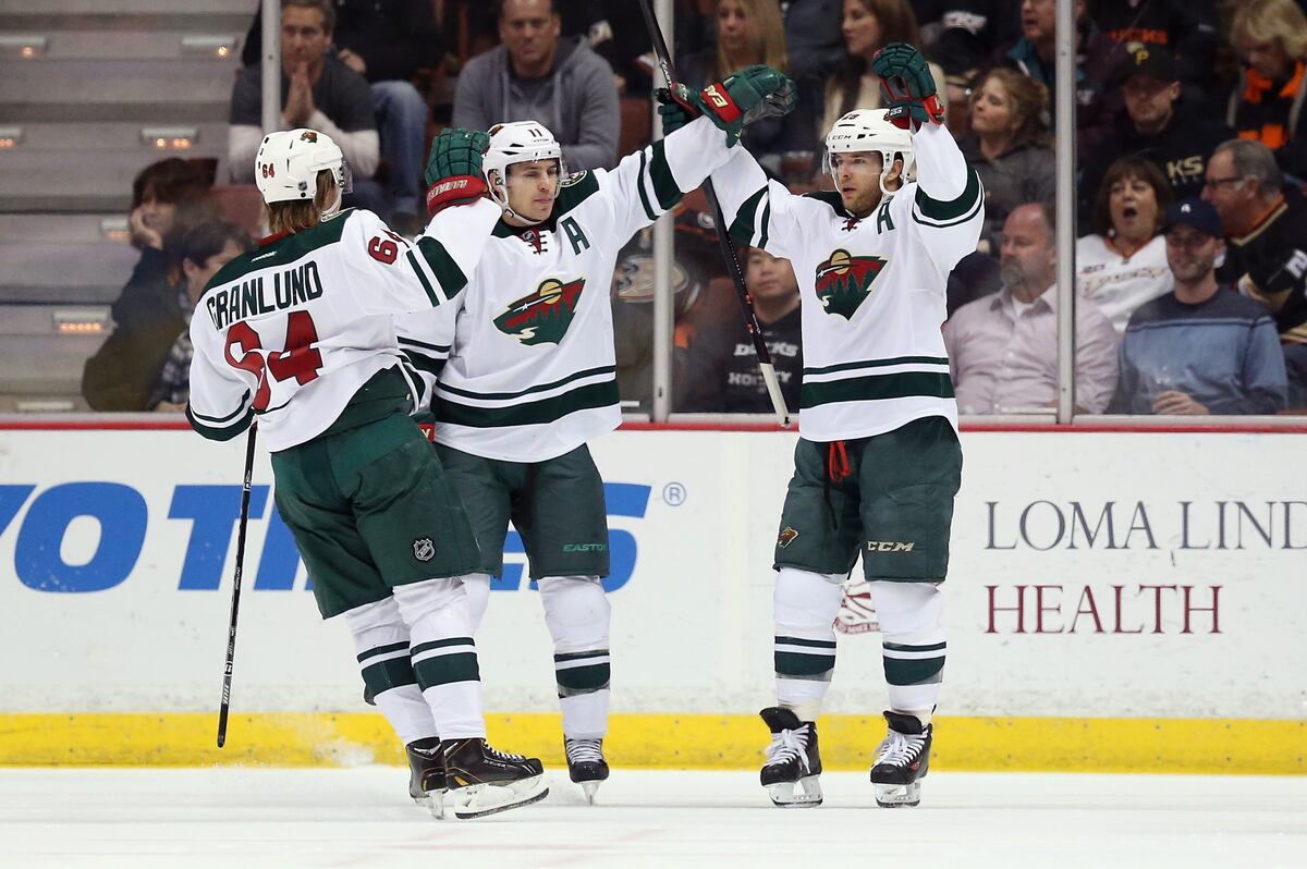 Minnesota Wild's Zach Parise, Mikael Granlund and Jason Pominville ...