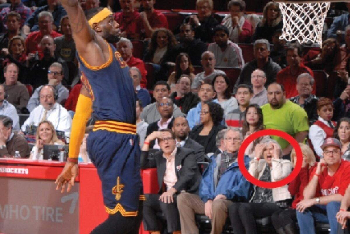 LeBron James Scared the Heck out of an Older Woman with a Big Dunk ...
