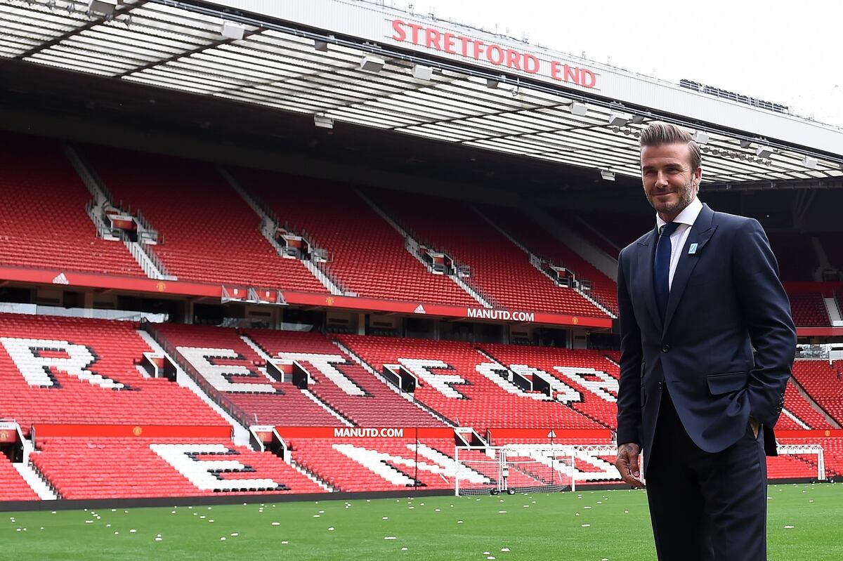 David Beckham Returns to Old Trafford to Promote Charity Match in ...