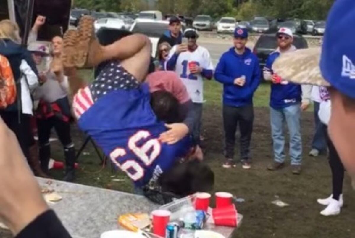 Bills Fans Continue Destroying Tailgate Equipment with Finishing Moves ...