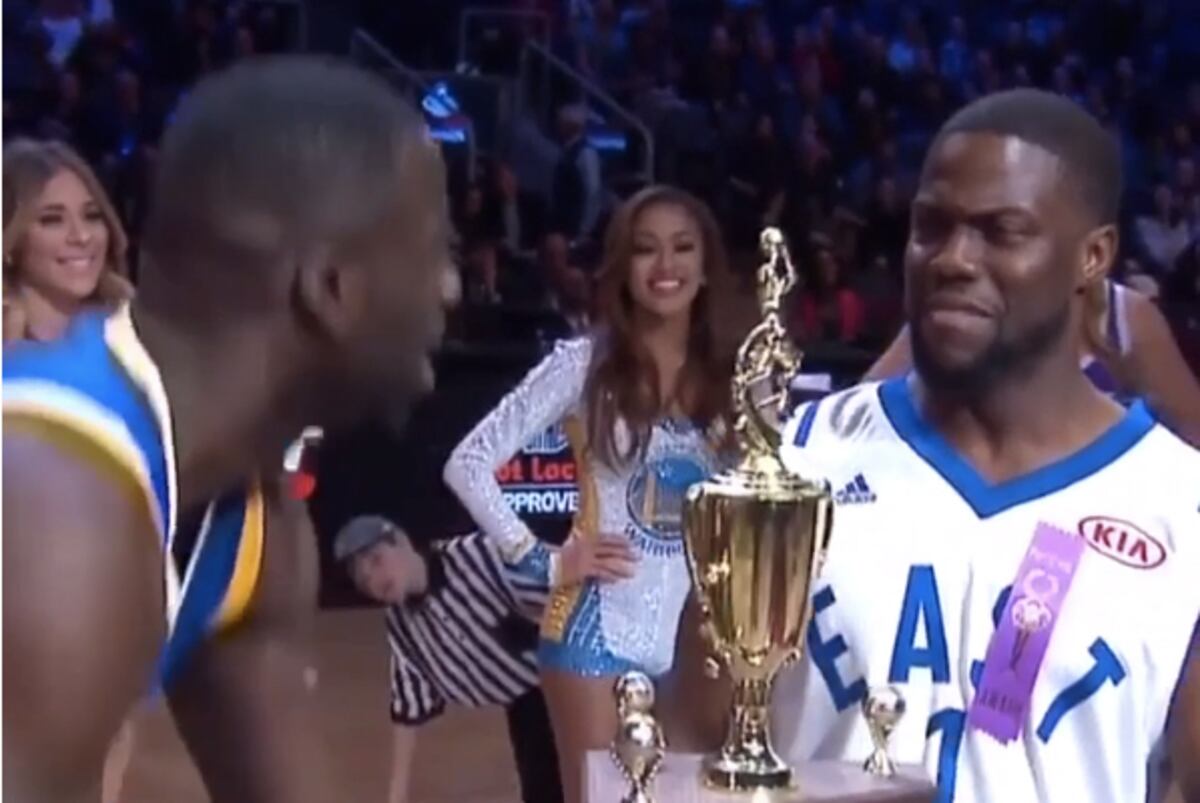 Kevin Hart with a Late Rally to Almost Beat Draymond Green in 3-Point ...