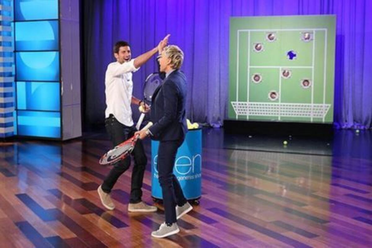 Novak Djokovic Plays 'Smash Your Face' Game on 'Ellen DeGeneres Show ...