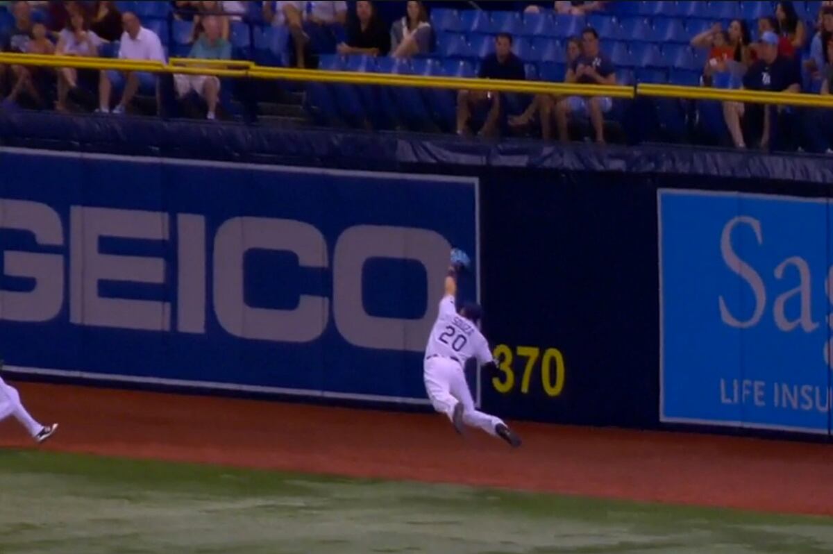 Rays RF Steven Souza Jr. Lays Out for Sensational Catch vs. Orioles ...