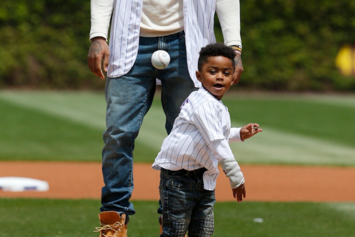 Derrick Rose's Son P.J. Throws Out Ceremonial 1st Pitch Before Cubs ...
