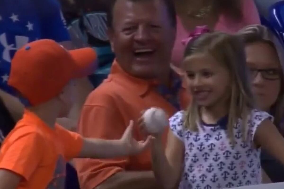 Young Boy at Marlins Game Gives Ball to Girl in Adorable Exchange ...