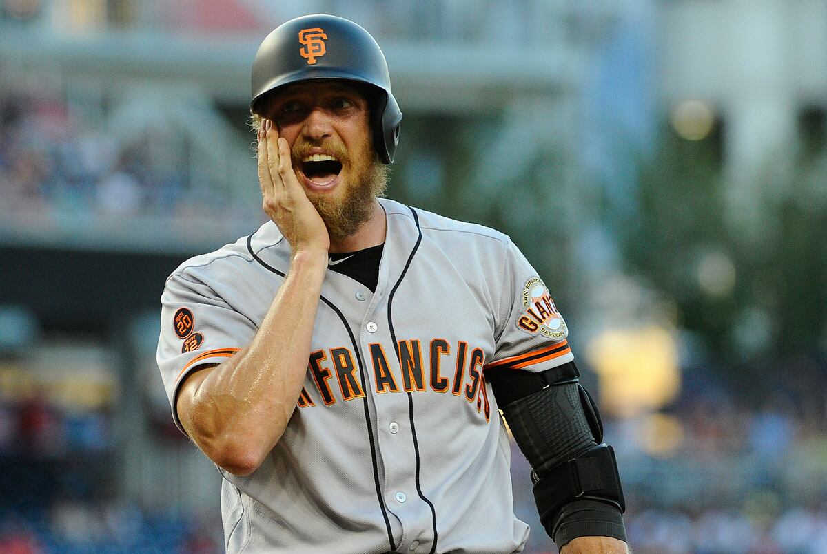 Hunter Pence Fouls Ball Off His Face, Stays in the Game | News, Scores ...