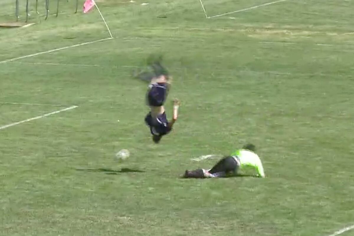 Player Front-Flips over Goalkeeper to Score Amazing Goal, but It Is ...