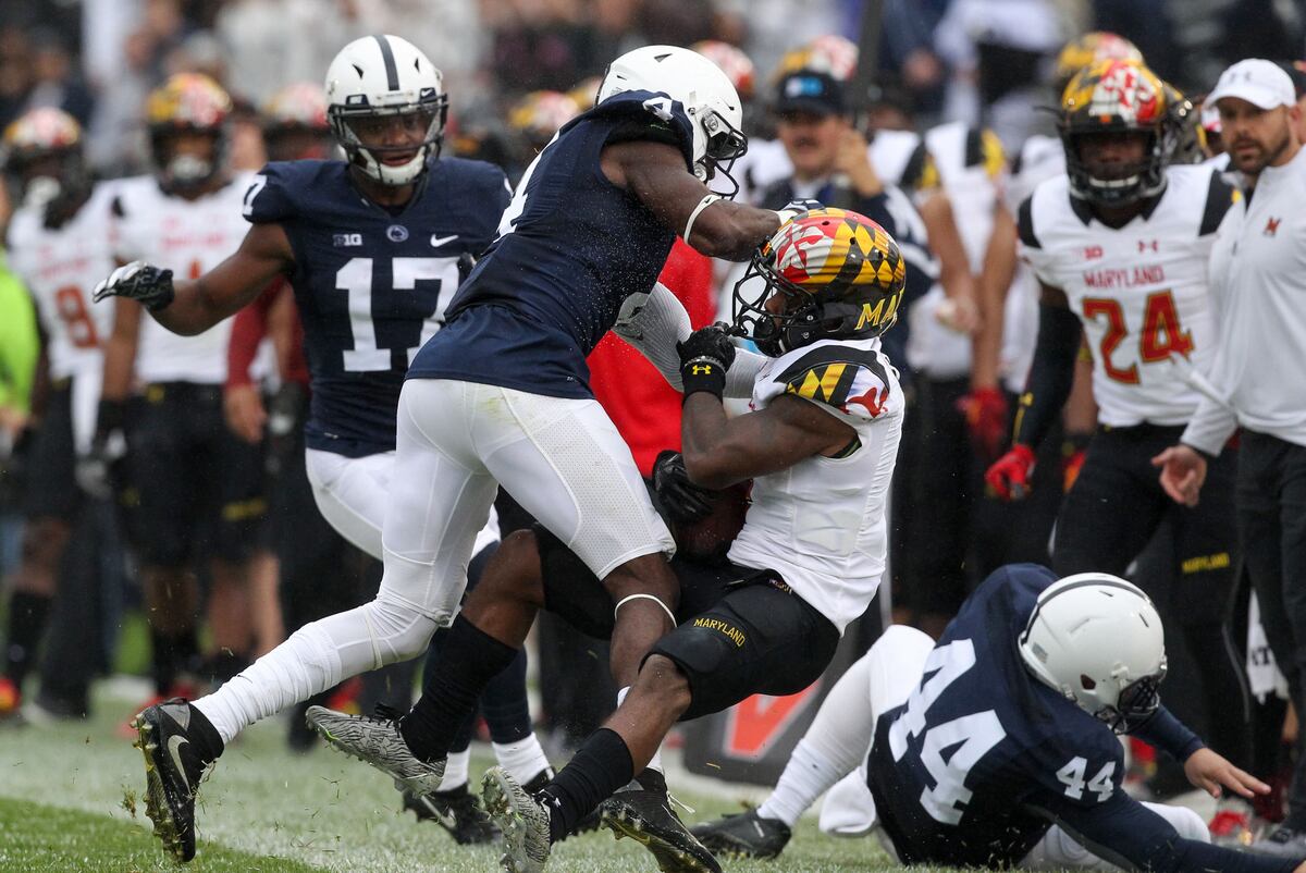 Penn State's Nick Scott's Huge Hit on Maryland Punt Returner William ...