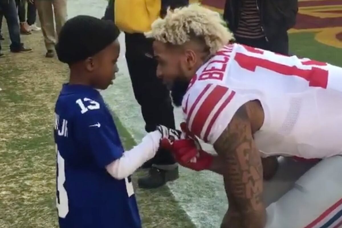 Odell Beckham Jr. Meets Young Fan Who Went Wild for His OBJ Jersey ...