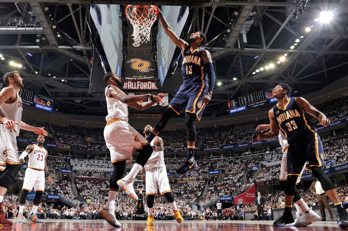 Lebron James Dunk Over Paul George