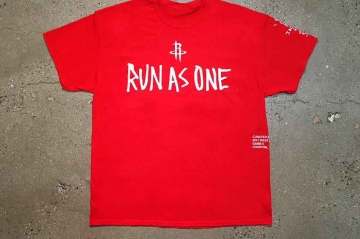 Rapper Travis Scott Designs 'Run as One' Houston Rockets Shirts for ...