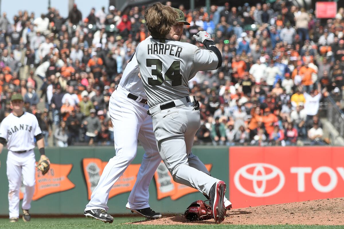 Bryce Harper Talks Fight, Doesn't Know Why Hunter Strickland Threw at ...