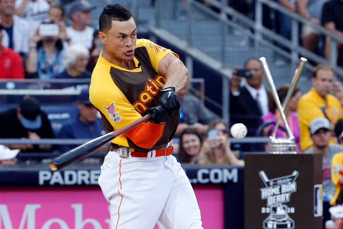 Giancarlo Stanton-Gary Sanchez Matchup Highlights MLB Home Run Derby ...
