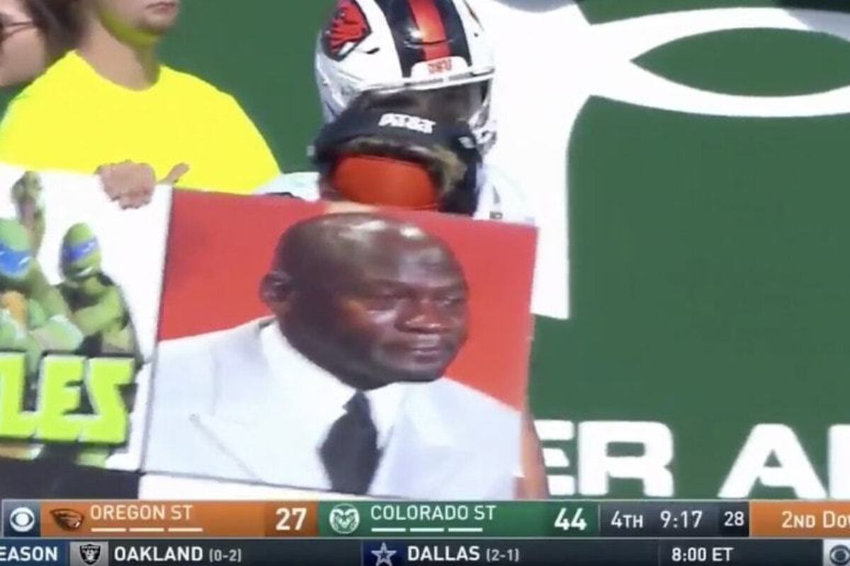 Oregon State Uses Crying Jordan Meme on Play-Call Sign | News, Scores ...