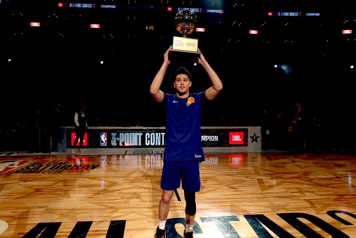 Devin Booker Sets NBA 3-Point Contest Record with 28 Points in Final ...
