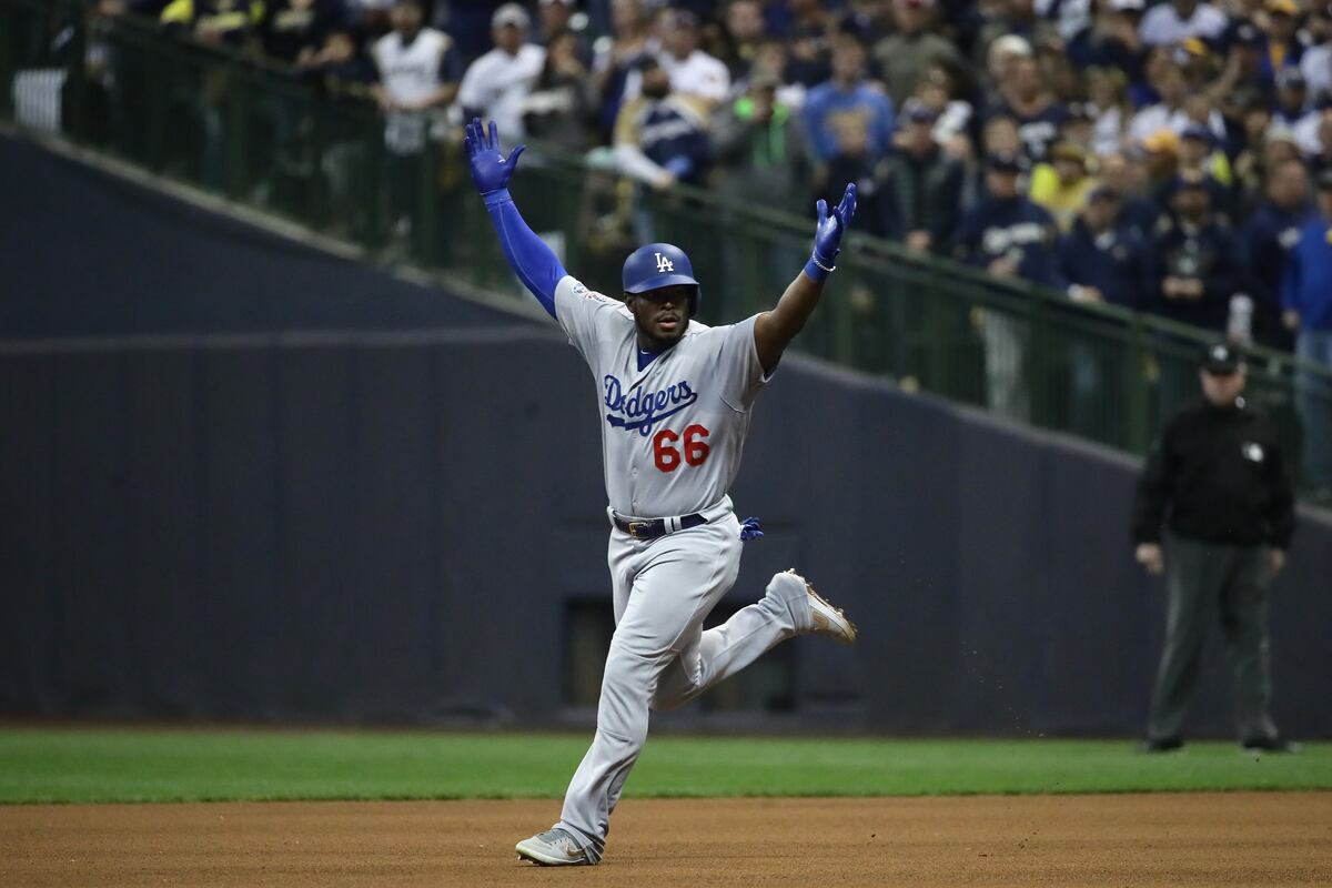 Yasiel Puig Powers Dodgers Past Brewers into World Series vs. Red Sox ...