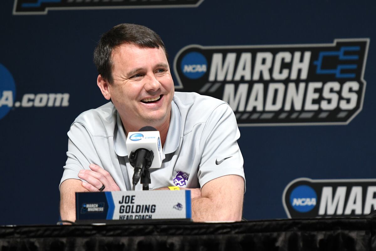 Abilene Christian HC Joe Golding Ripped Pants of Only Suit Before March ...