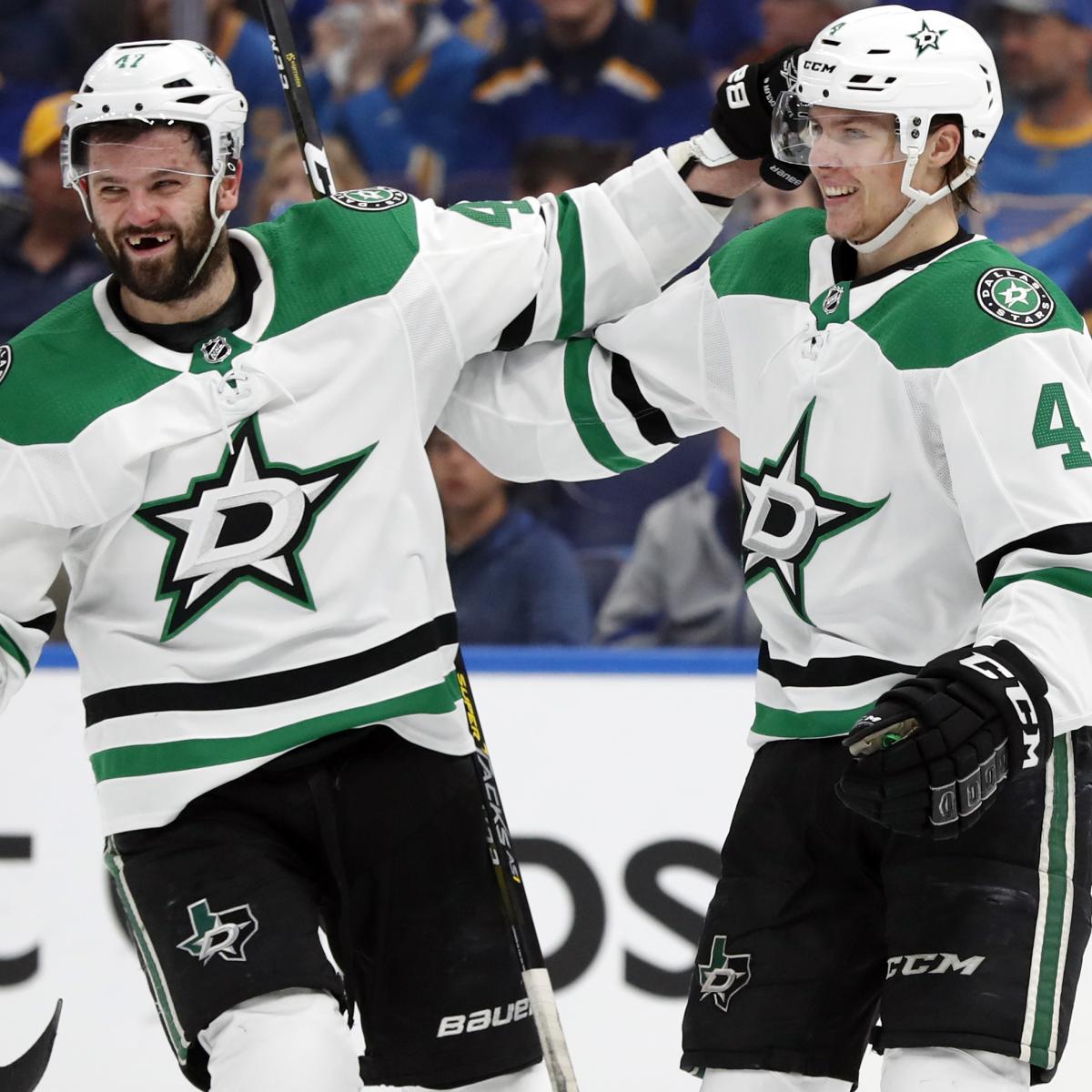 Roope Hintz Scores 2 Goals, Leads Stars to 4-2 Game 2 Win over Blues ...