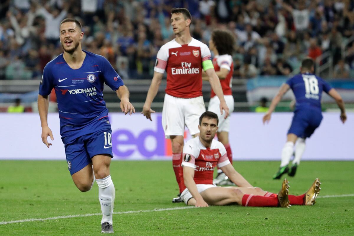 Eden Hazard's Brace Guides Chelsea Past Arsenal in 2019 Europa League ...