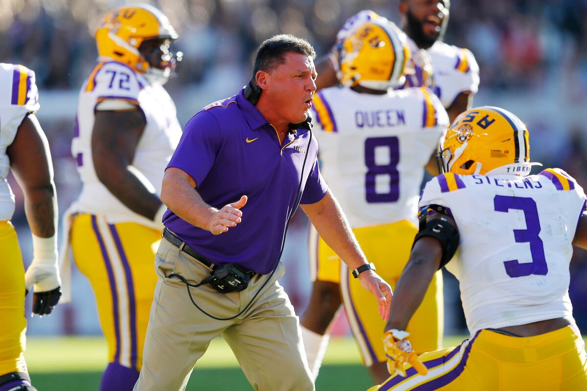 LSU's Ed Orgeron Responds to Viral Video of Locker Room Speech After Alabama Win | News, Scores ...