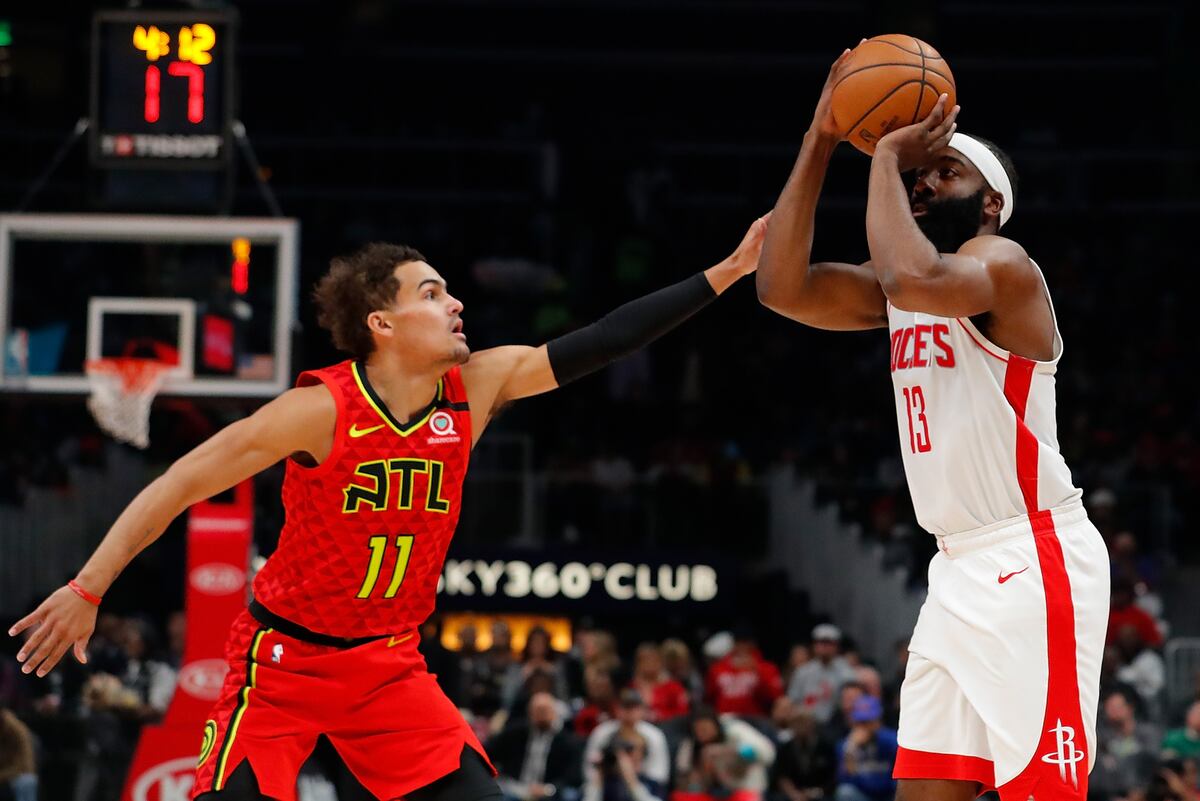 James Harden, Rockets Hold Off Hawks Despite Trae Young's 42 Points ...