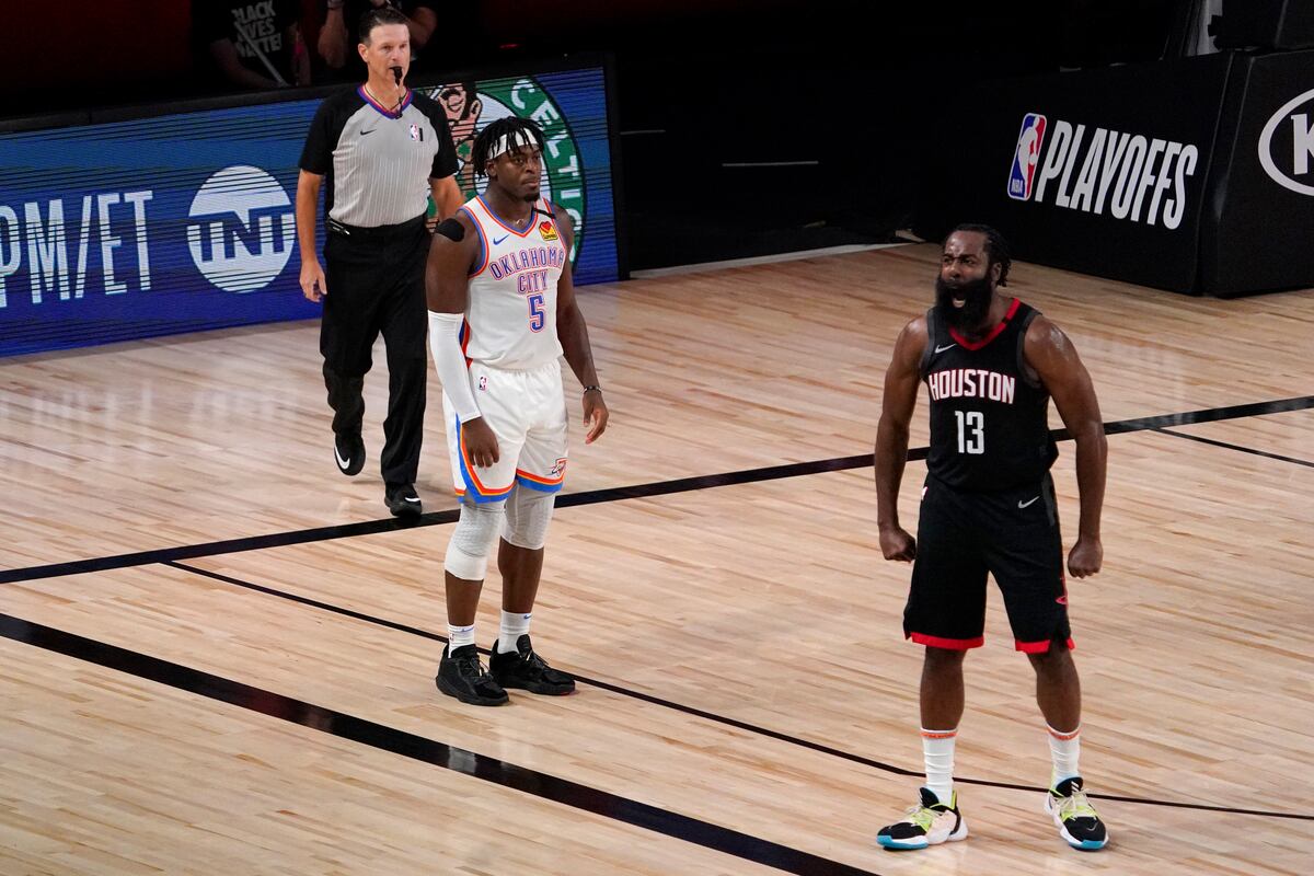 James Harden Block Gives Rockets Game 7 Win vs. Chris Paul, Thunder ...