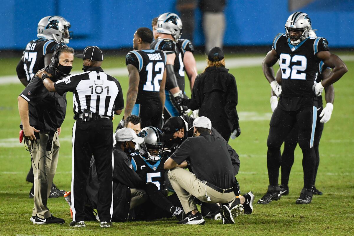 Falcons' Charles Harris Ejected for Late Hit on Panthers QB Teddy ...
